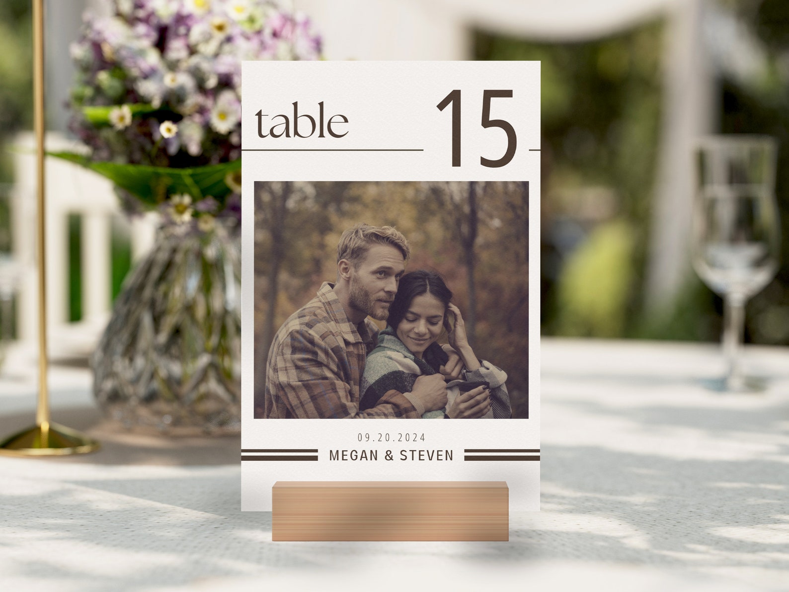 Custom Photo Table Numbers Sign Template, Editable Wedding Table Cards ...