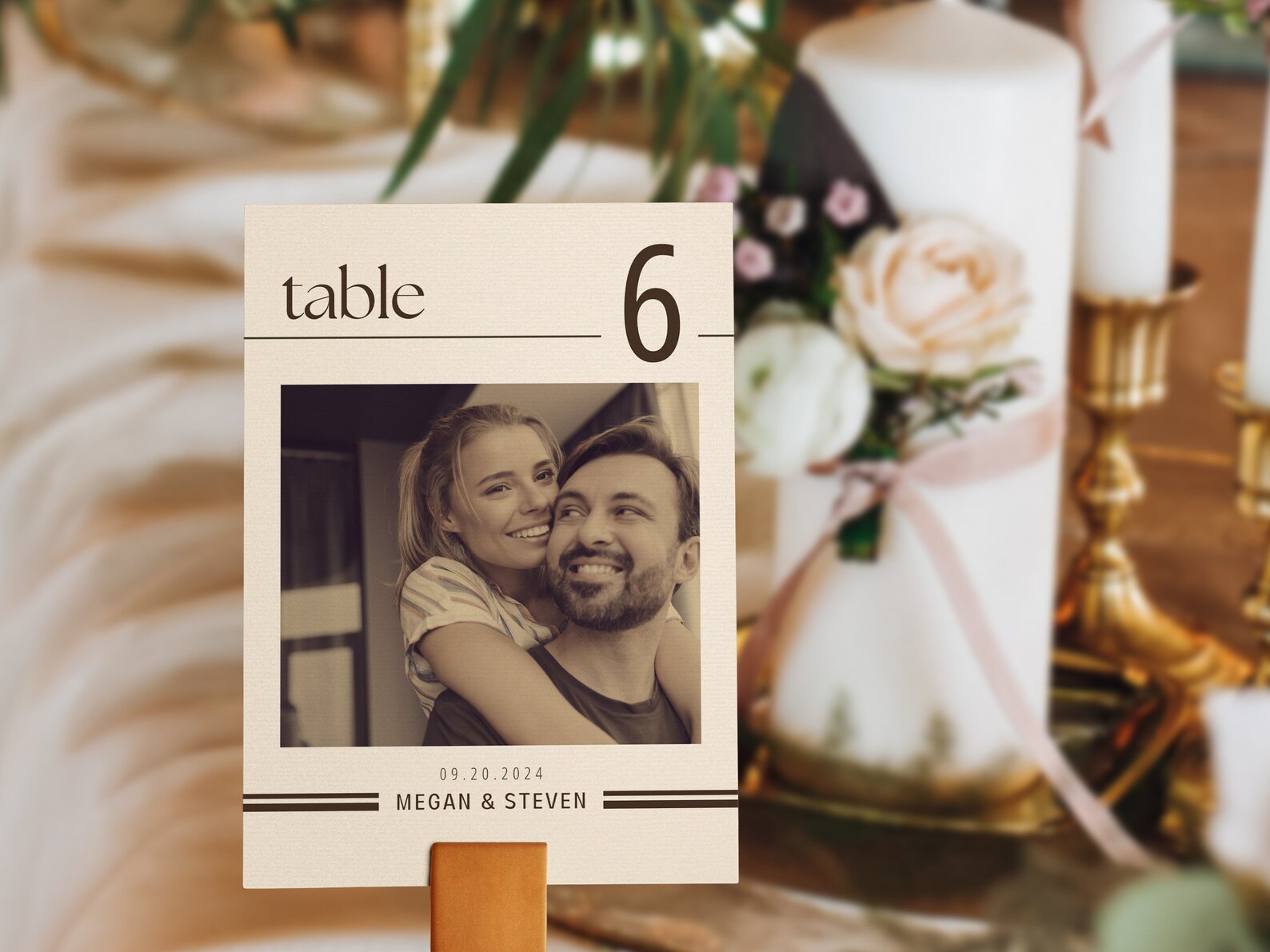 Custom Photo Table Numbers Sign Template, Editable Wedding Table Cards ...