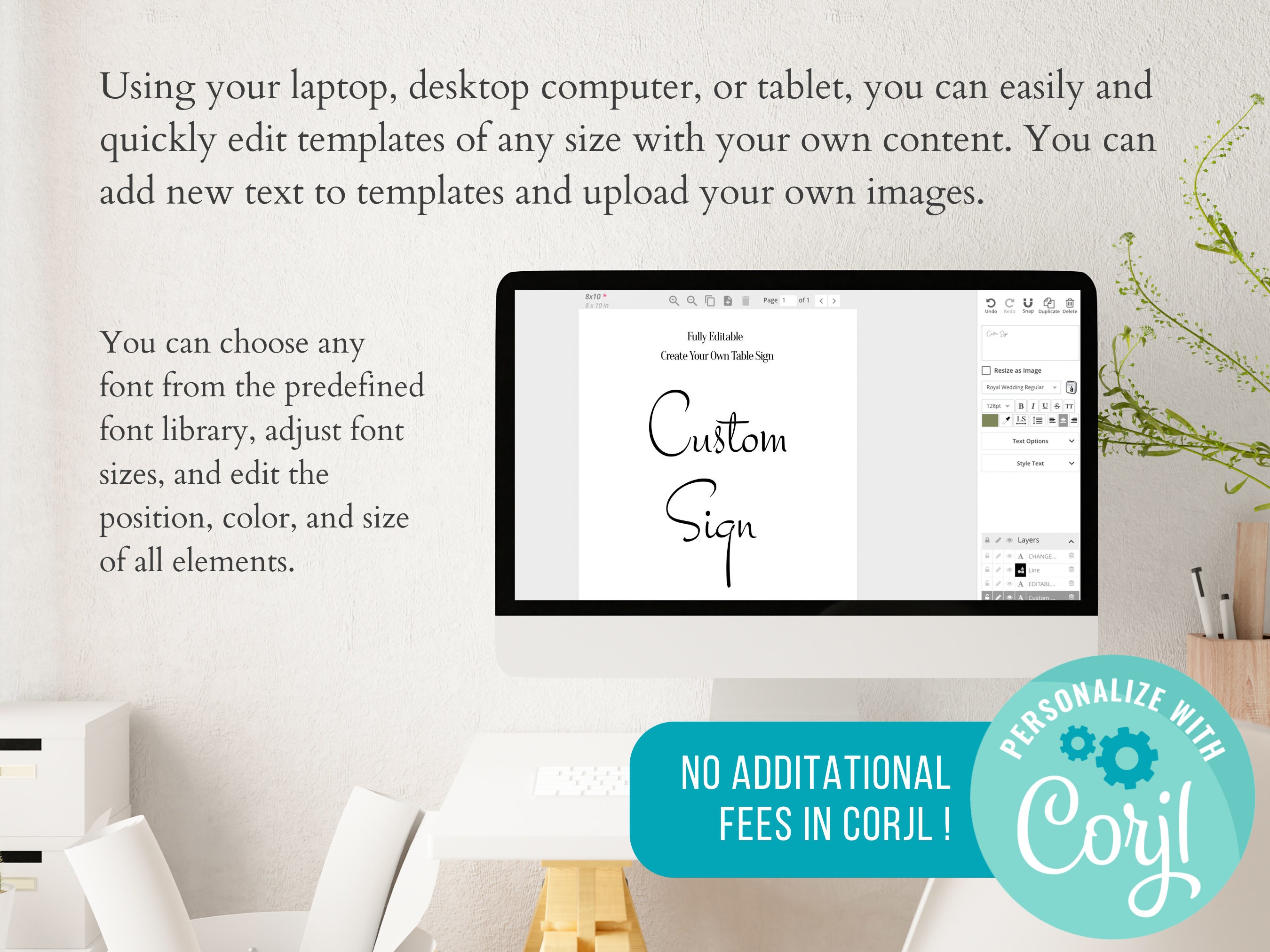 Printable Minimalist Custom Table Sign Editable Custom Sign - Etsy