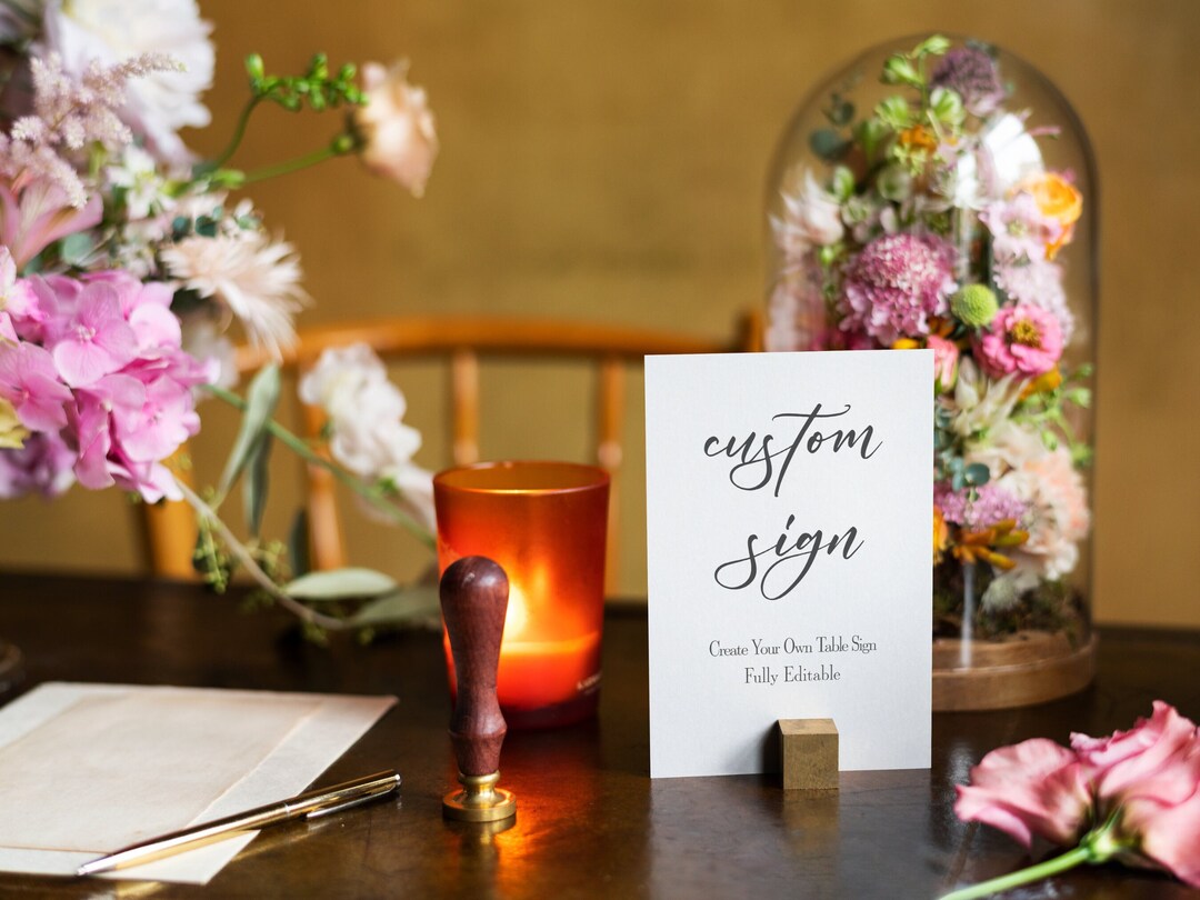 Printable Custom Wedding Table Sign Template, Editable Custom Sign, 5x7 ...