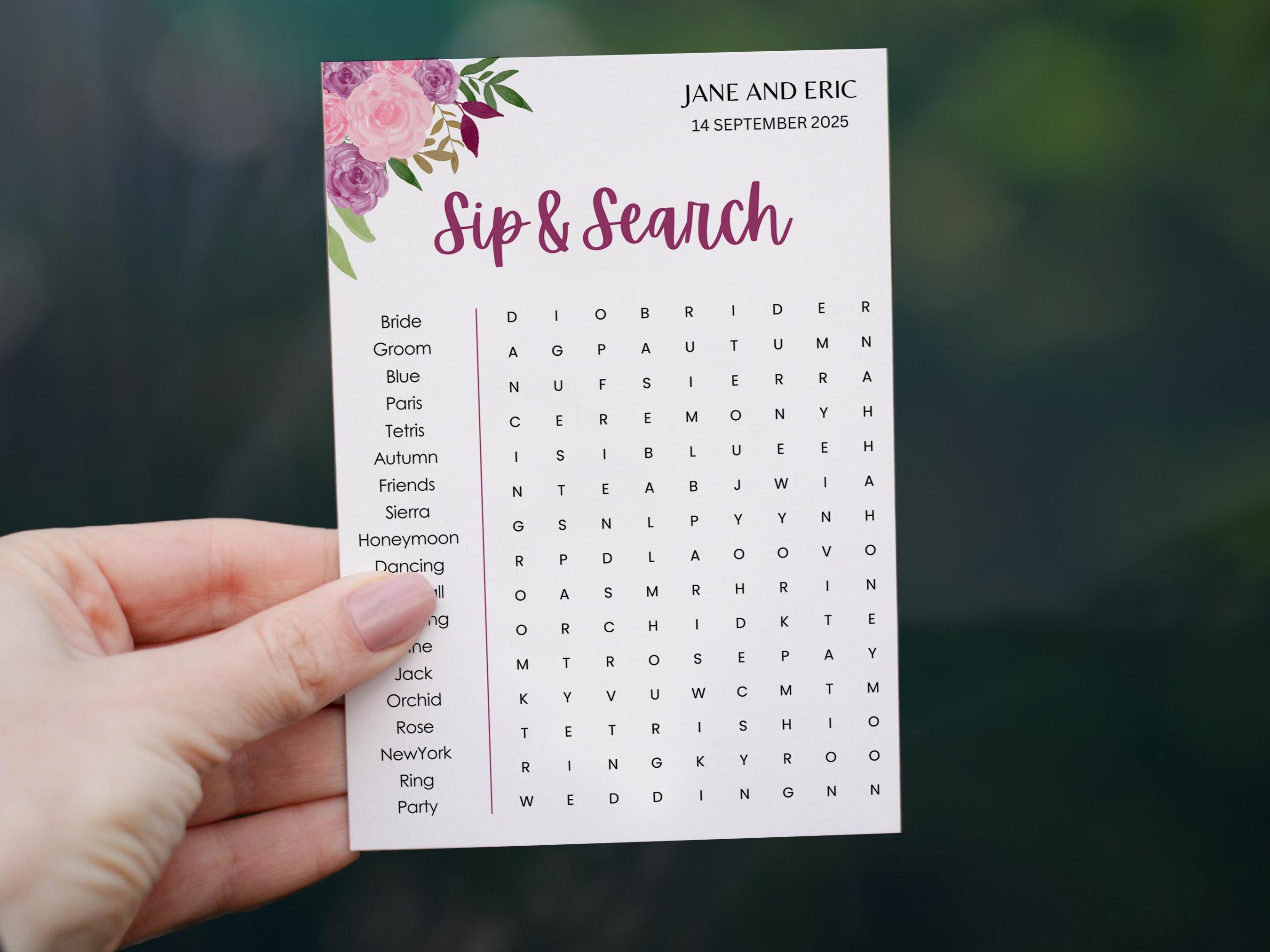 Blooming Bouquet: A Floral Word Search Puzzle Template With Pink Rose ...