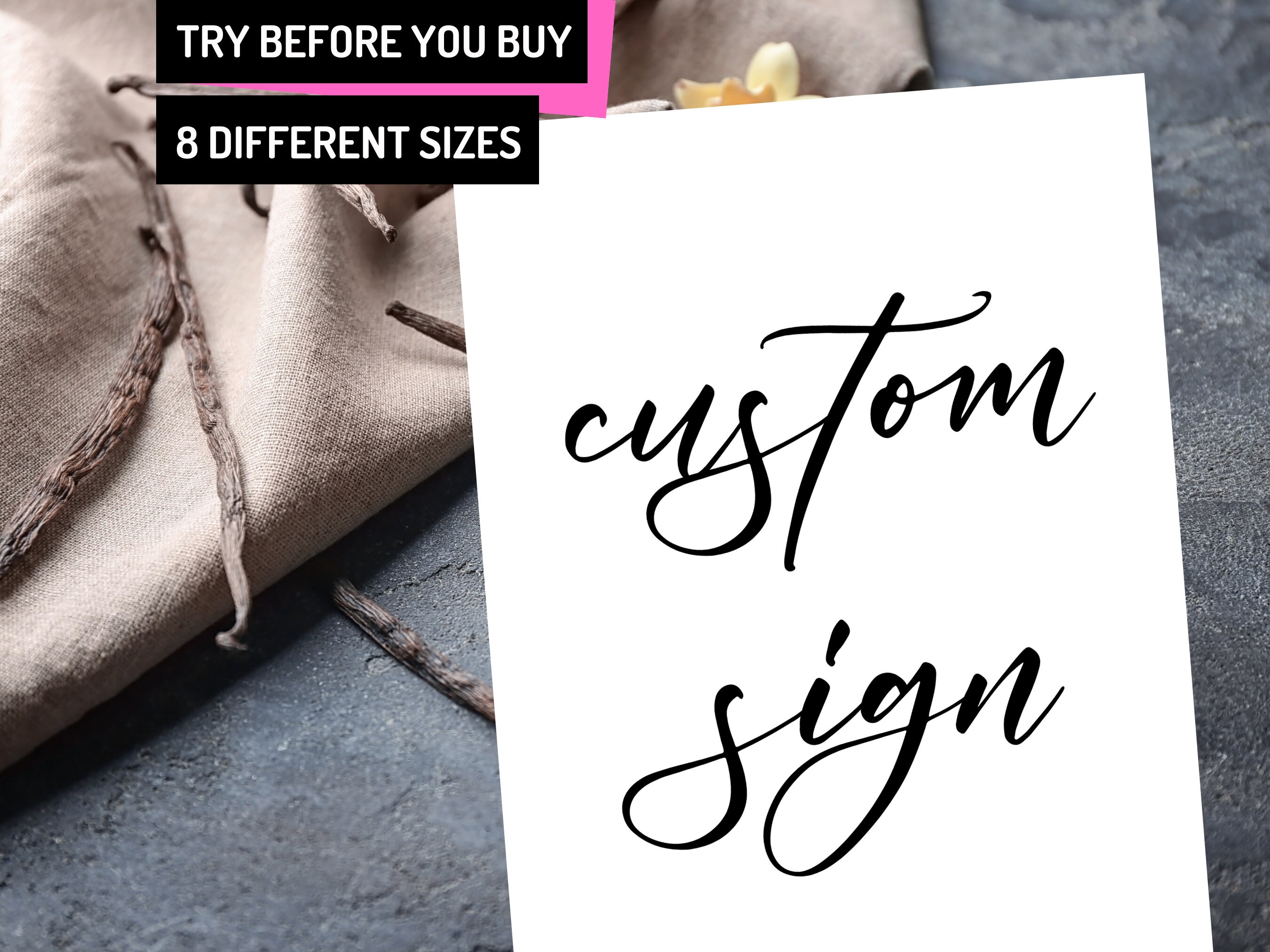 Editable Minimalist Custom Sign Template, Printable Custom Poster, 5x7 ...
