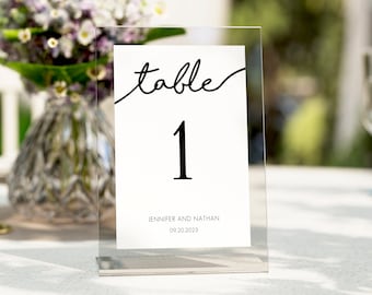 Blank Acrylic Table Sign With Optional Stands, Blank Table Numbers Sign ...