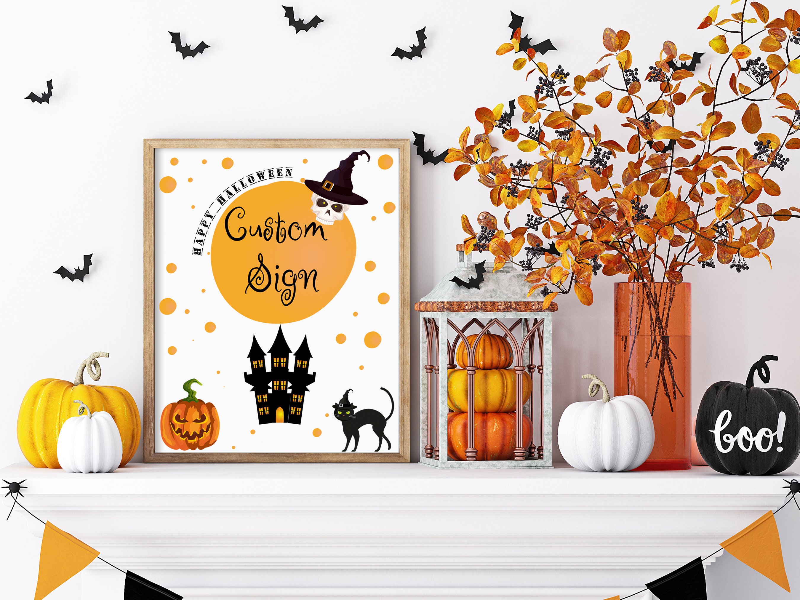 Printable Halloween Sign Template Custom Halloween Sign - Etsy