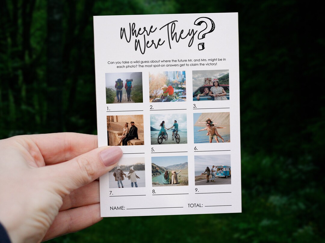 Wedding Where Were They Photo Guessing Game, Couples Shower Game ...