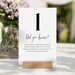 Love Story Wedding Table Numbers Sign: Editable Canva Template (digital ...
