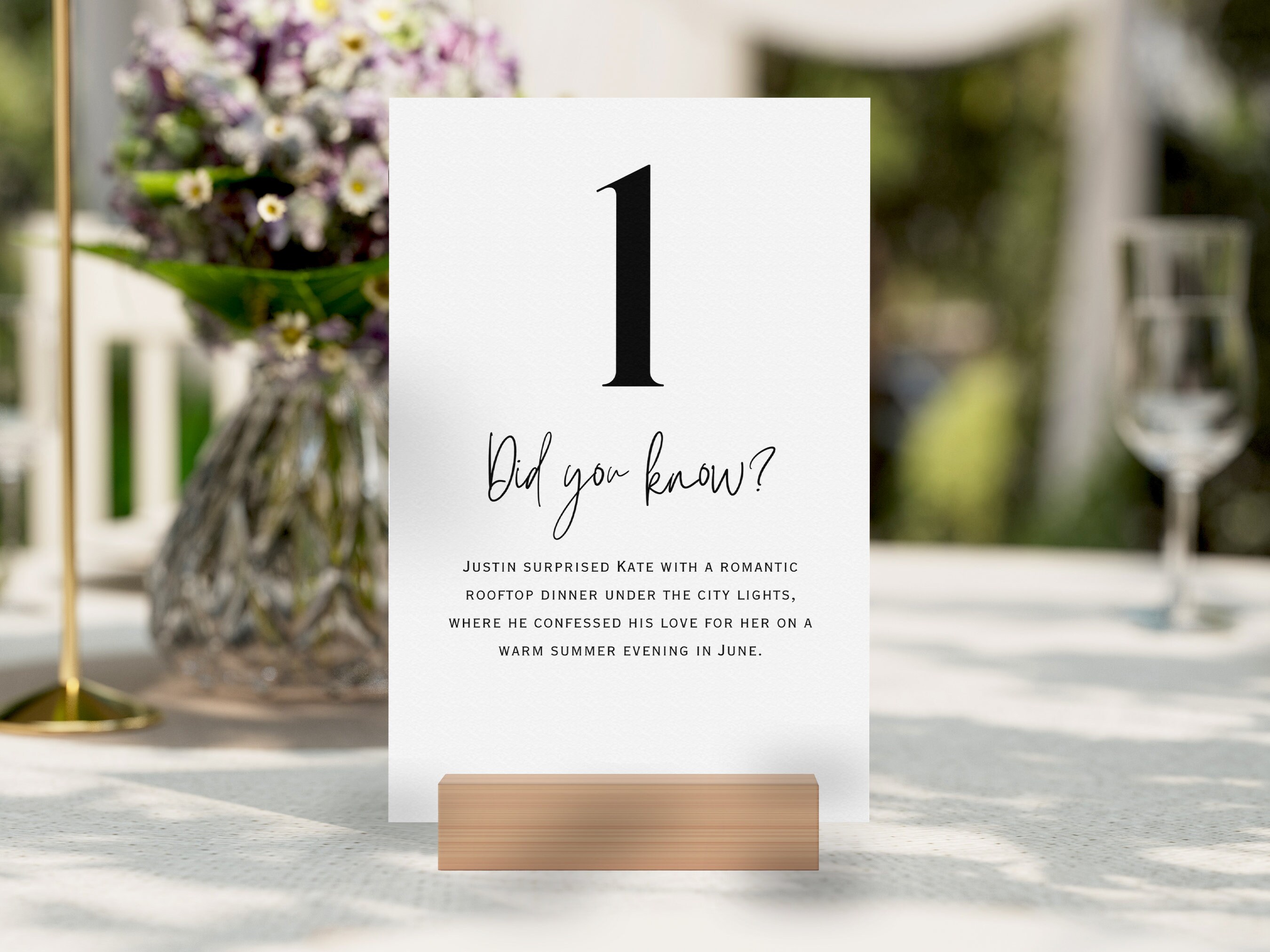Love Story Wedding Table Numbers Sign: Editable Canva Template (digital ...