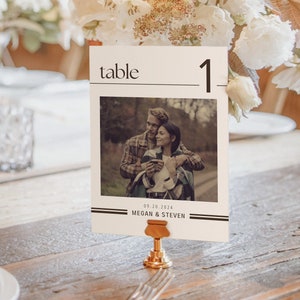 Custom Photo Table Numbers Sign Template, Editable Wedding Table Cards ...
