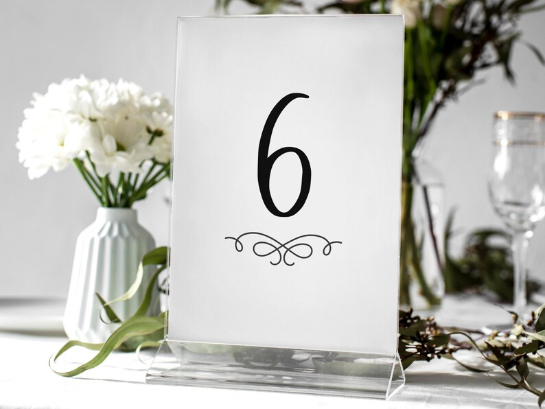 Wedding Table Numbers Sign Template Editable & Printable - Etsy