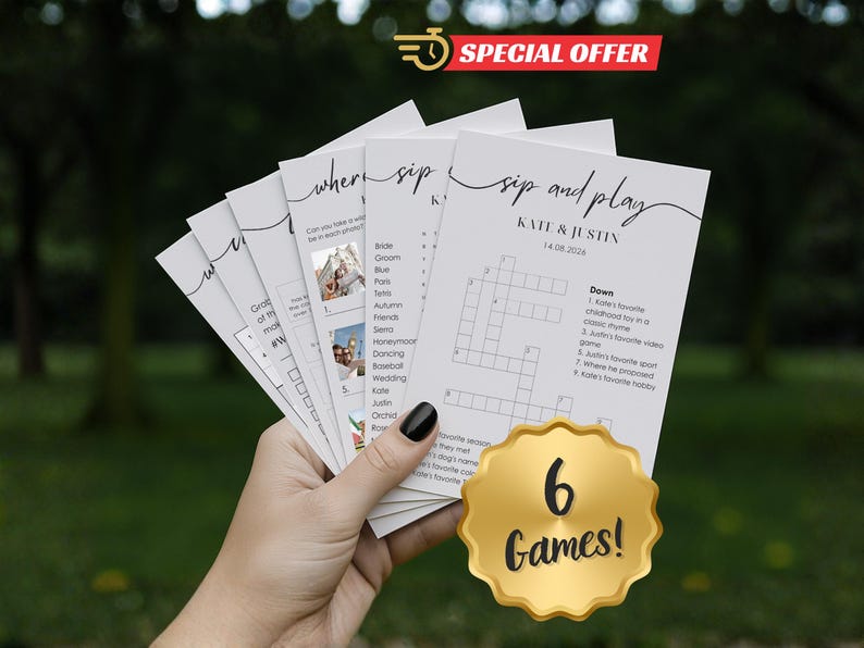 Personalized Wedding Game Bundle, Editable Guest Activity (digital ...