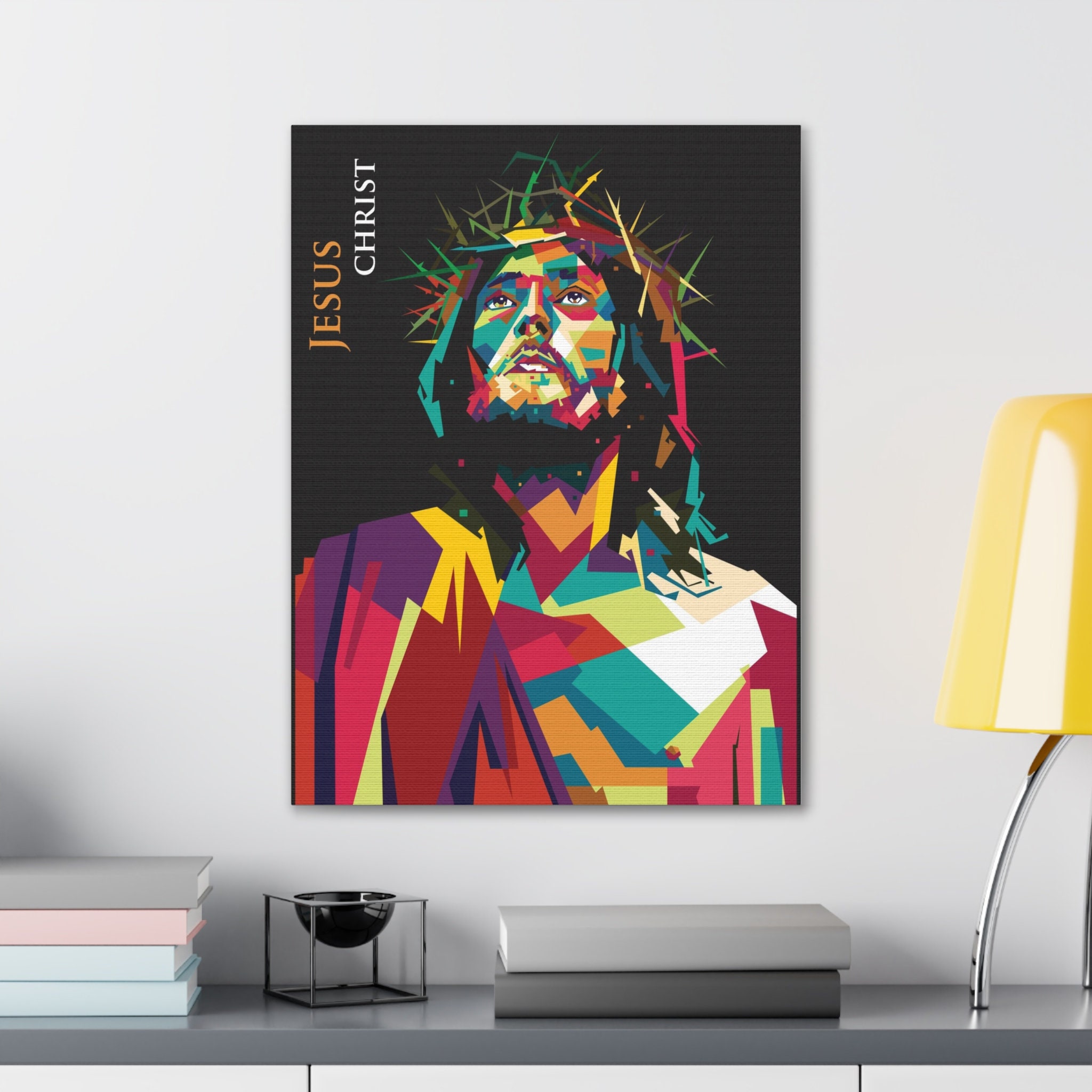 Jesus Christ Pop Art Canvas Wrap Vibrant Portraits Multiple Sizes ...