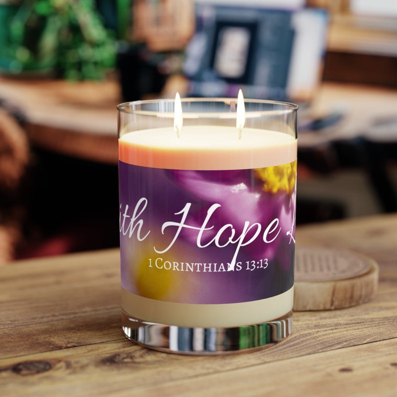 1 Corinthians 13:13 L Bible Scripture Scented Candle L Christian ...