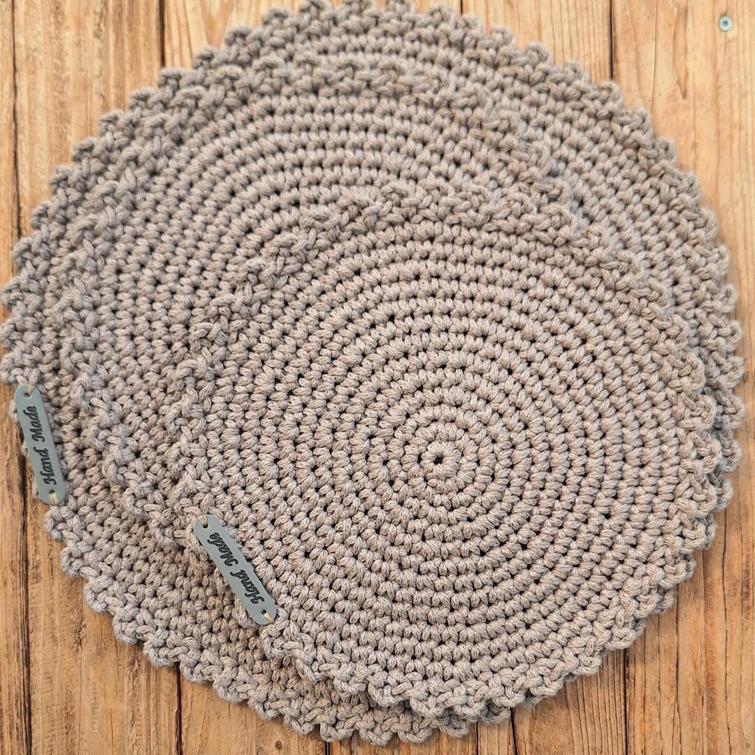 Picot Edge Round Crochet Table Placemat PDF Pattern With Bonus Video ...