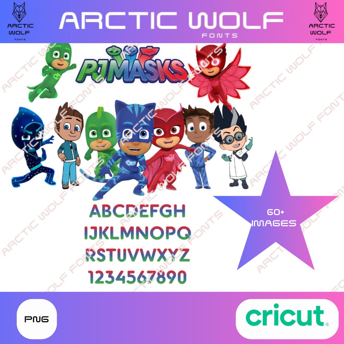 INSTANT DOWNLOAD PJ Mask Png Alphabet Text Font Cricut Image - Etsy Canada