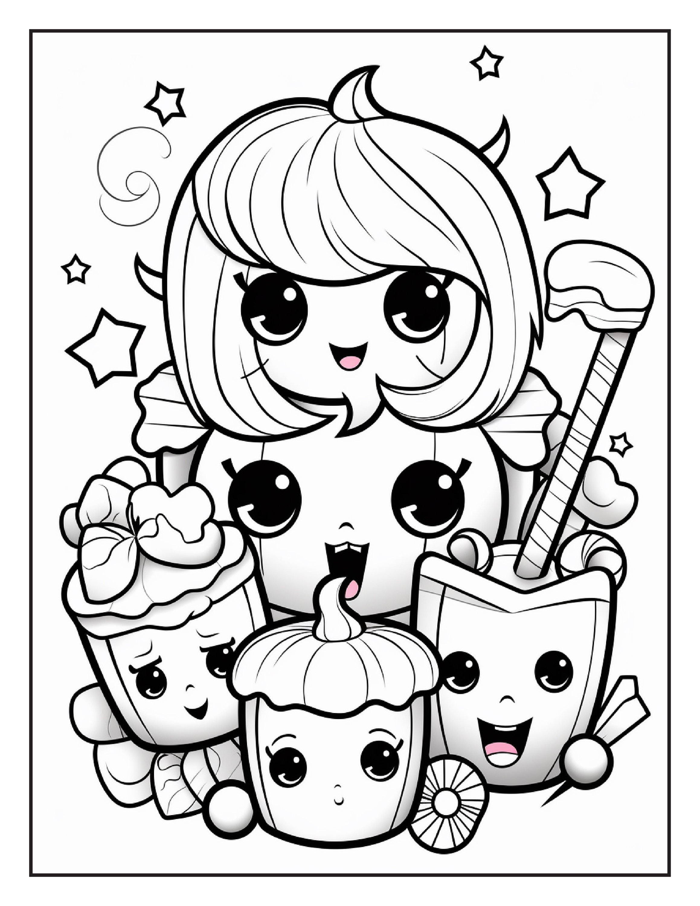 Kawaii Halloween Candy Coloring Pages Coloring Pages for - Etsy UK