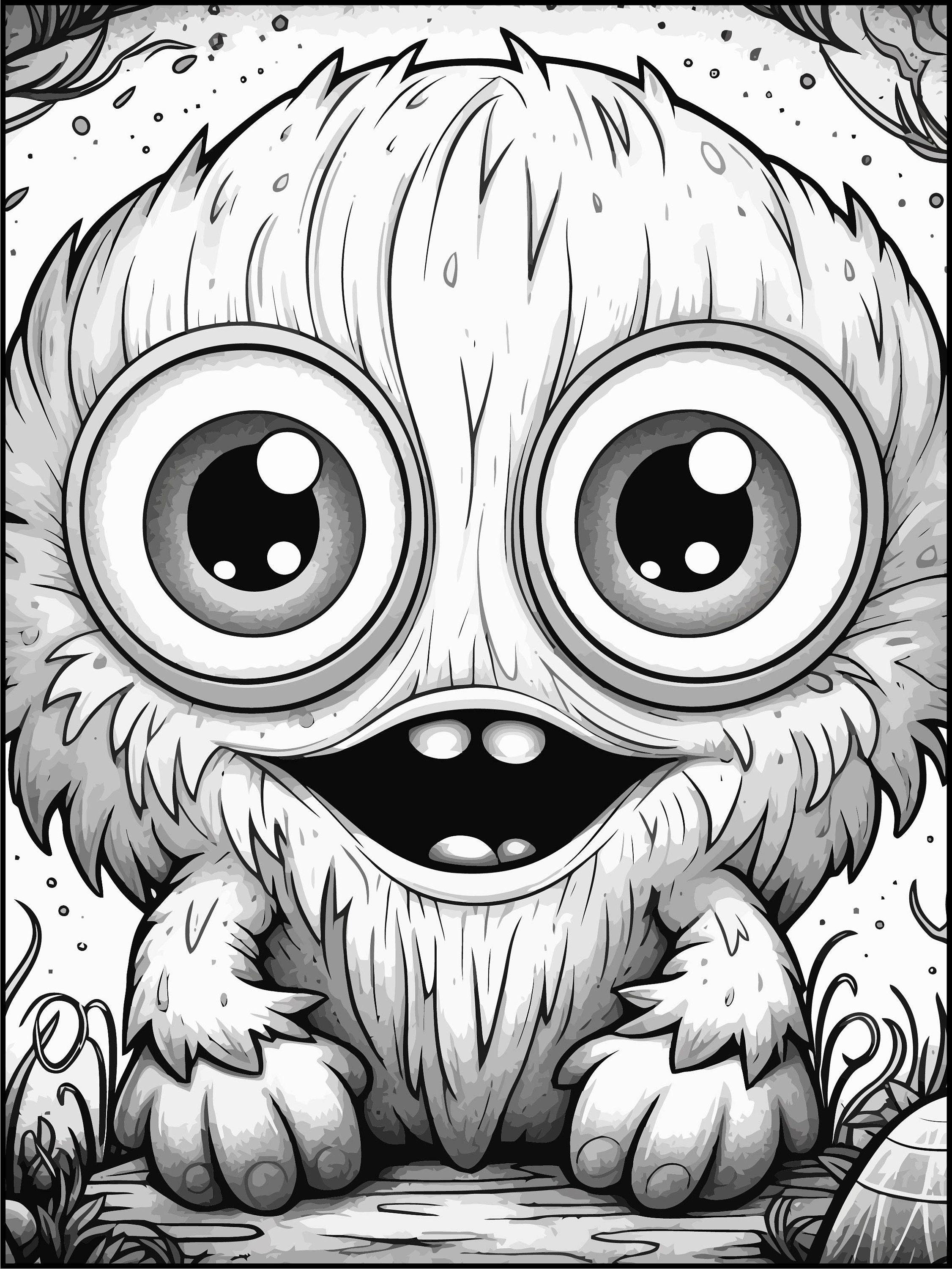 Adorable Creepy Monsters Adult Coloring Pages 35 Digital - Etsy