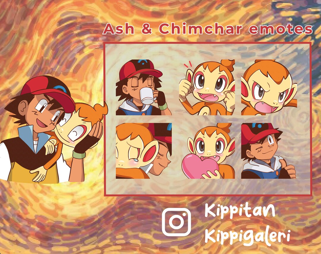 Ash and Chimchar Emotes - Etsy