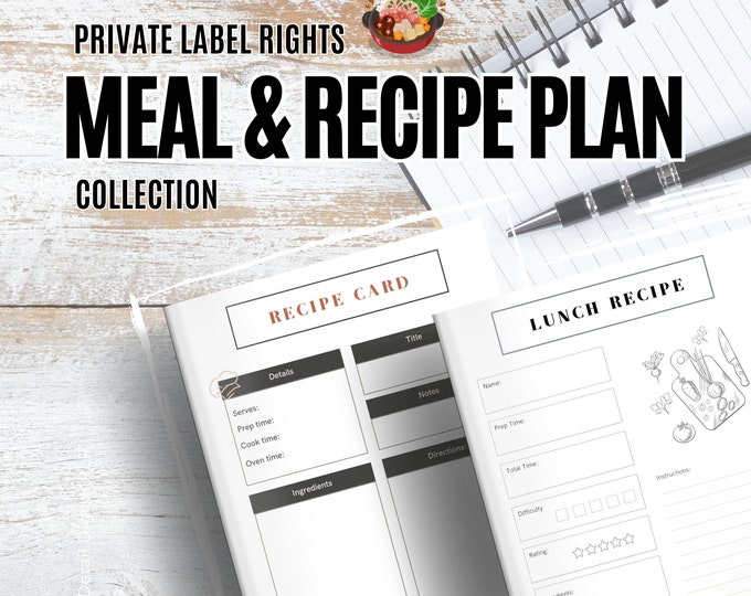 PLR Templates Bundle • Digital Planner Insert Recipe Card Canva ...