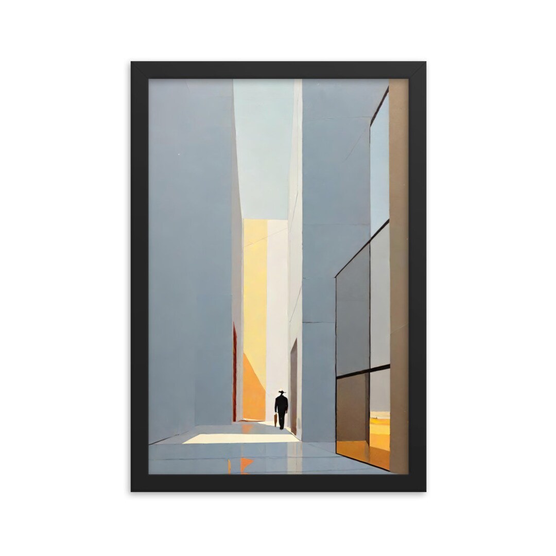 Framed 12x18 Minimalist Hallway Oil Painting Print Home Wall Decor ...