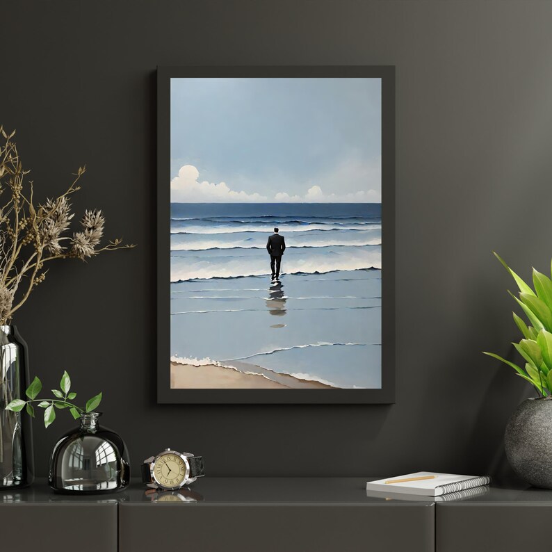 Framed 12x18 Minimalist Office Oil Painting Print Home Wall Decor ...