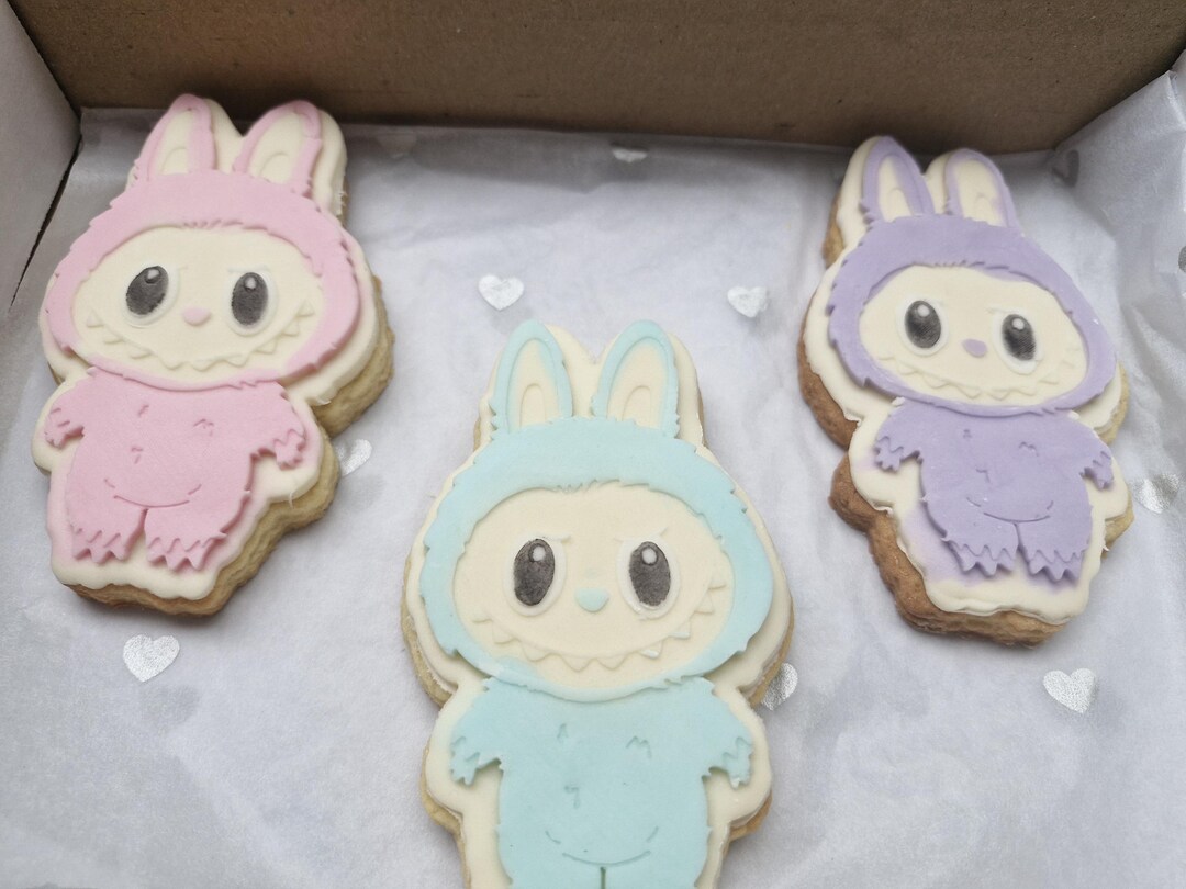 Smiling Monster Bunny Cookies. Labubu, Various Colours Available - Etsy