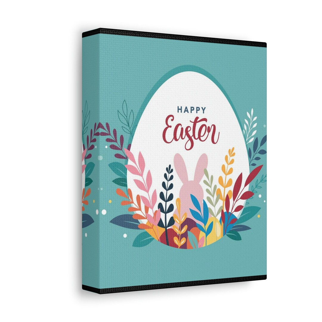 Happy Easter, Easter Canvas, Printable Wall Art, Minimalist Easter Wall ...