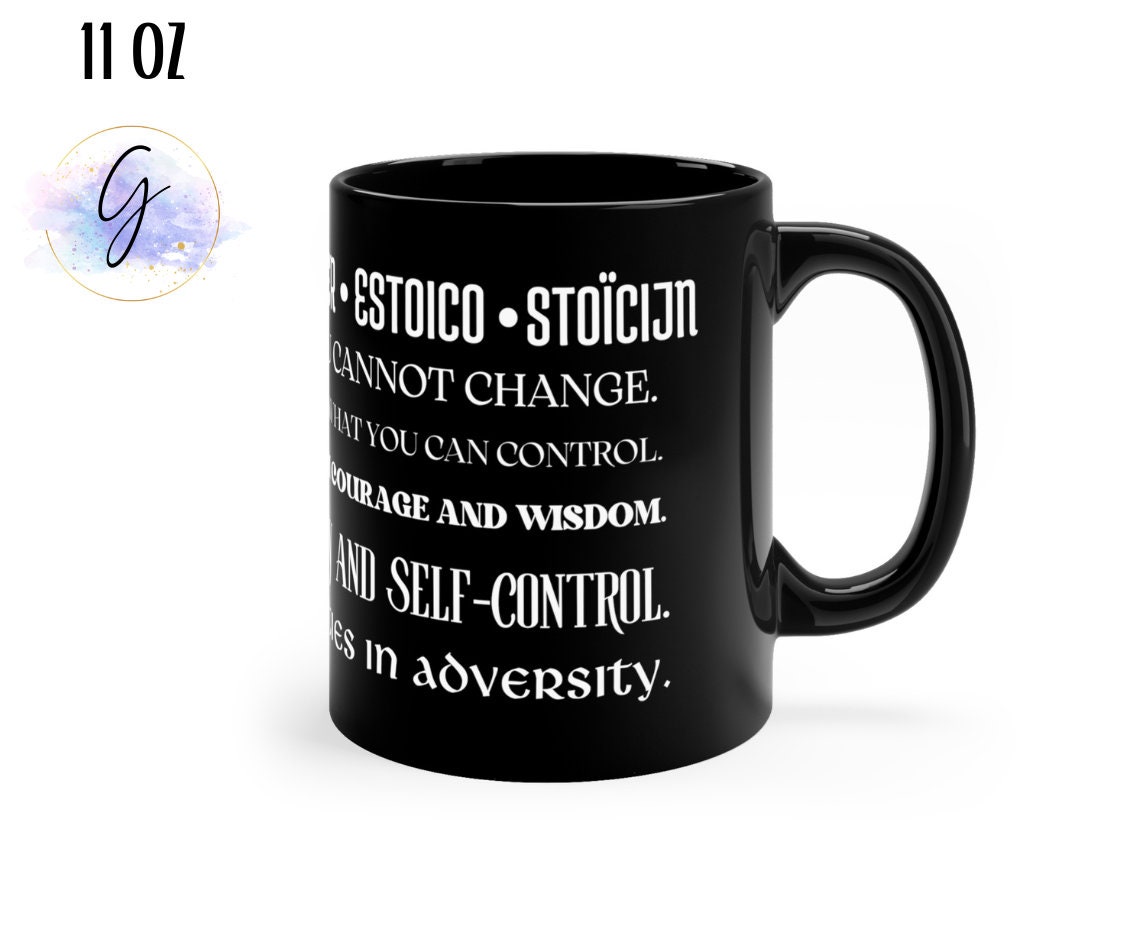 Stoic Principles, Black Stoic Mug, Stoic Mug, Stoicism Mug, Stoic ...