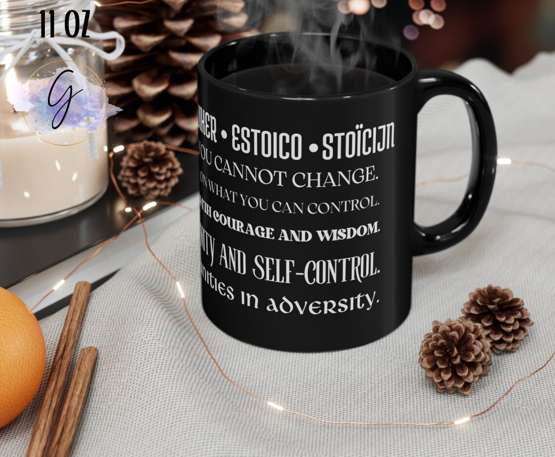 Stoic Principles, Black Stoic Mug, Stoic Mug, Stoicism Mug, Stoic ...
