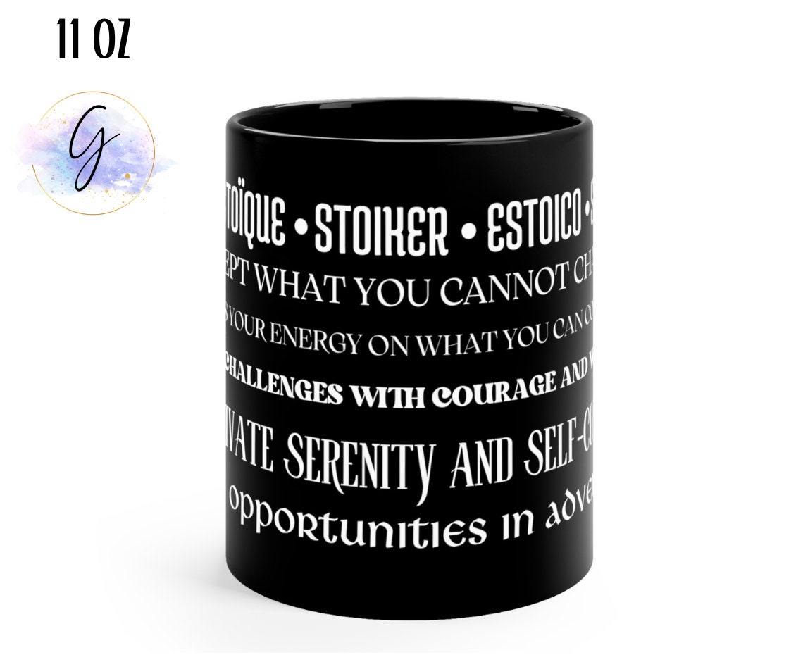 Stoic Principles, Black Stoic Mug, Stoic Mug, Stoicism Mug, Stoic ...