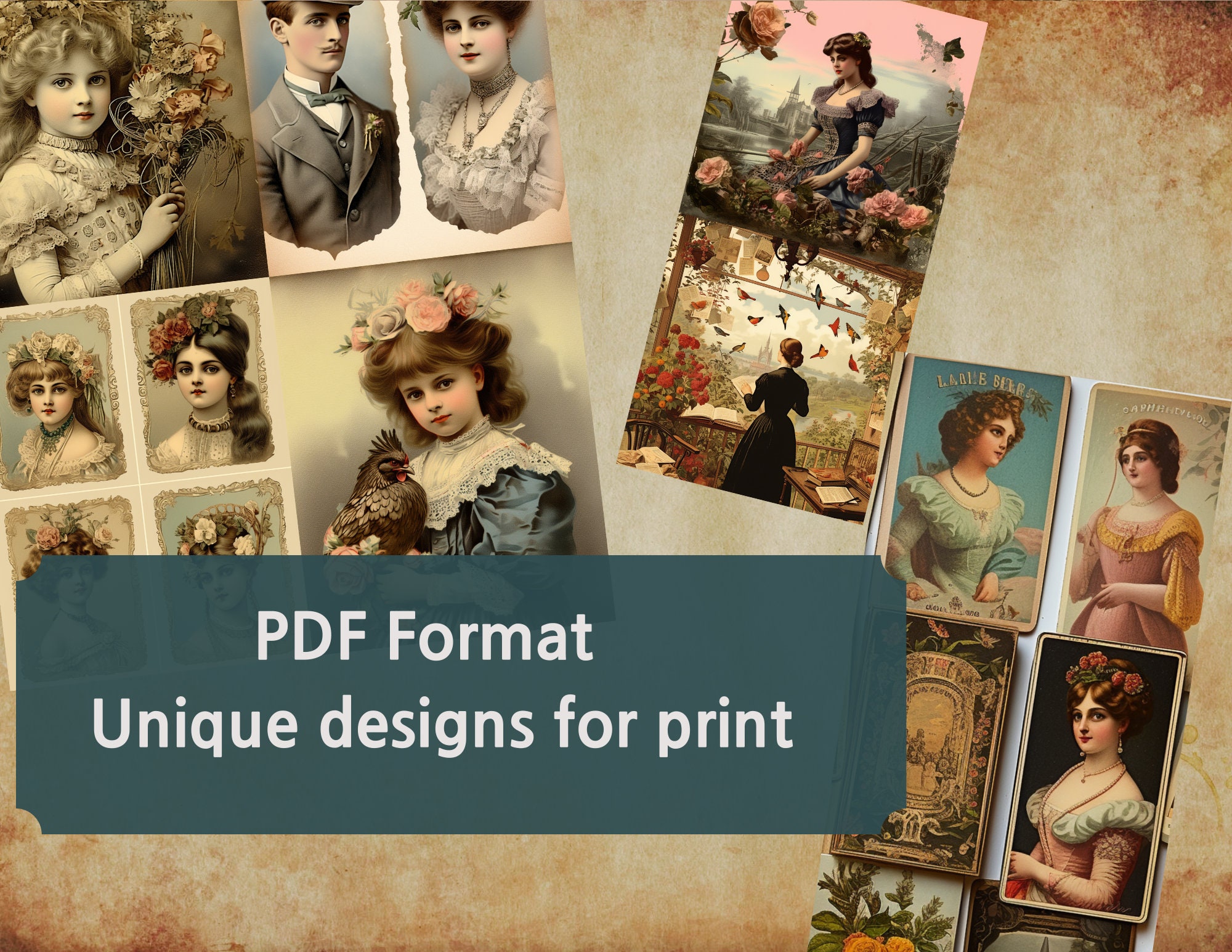 Victorian Postcards Printables - Etsy