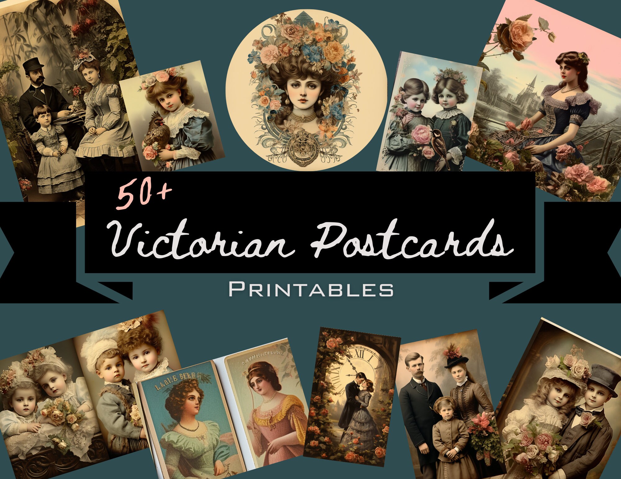 Victorian Postcards Printables - Etsy