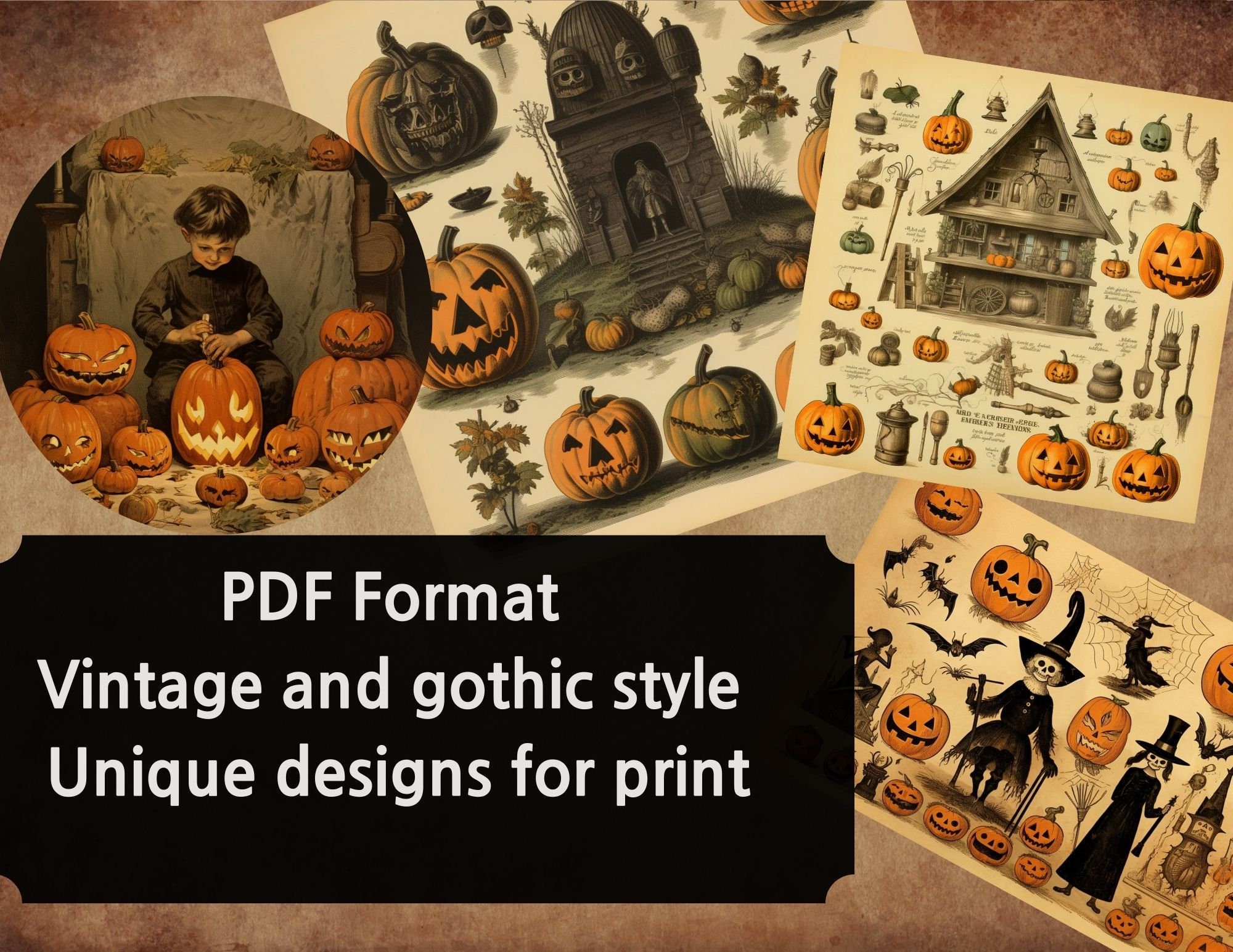 Vintage Gothic Halloween Printables - Etsy
