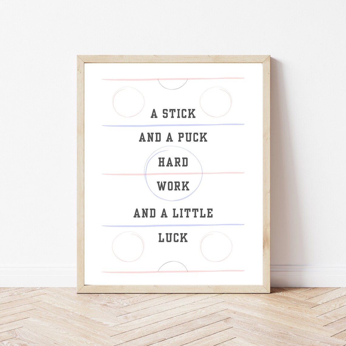 A Stick and a Puck Hard Work and a Little Luck Digital Art Print. Kids ...