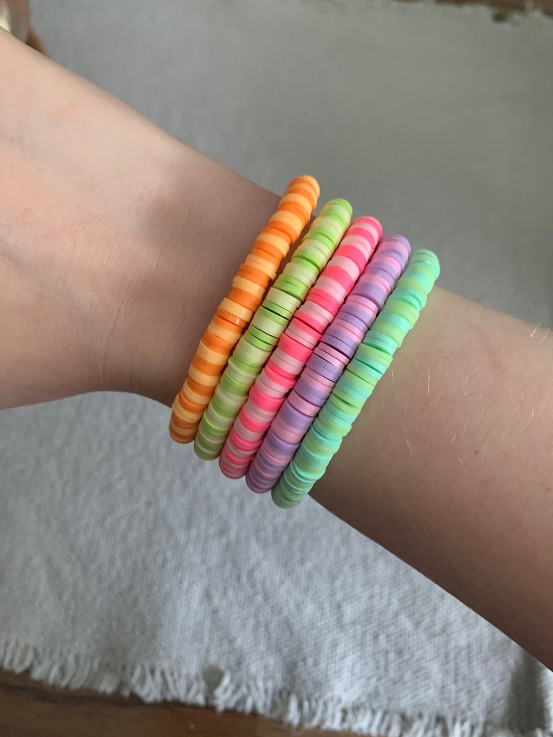 Mix & Match Clay Bead Stacking Bracelets - Etsy