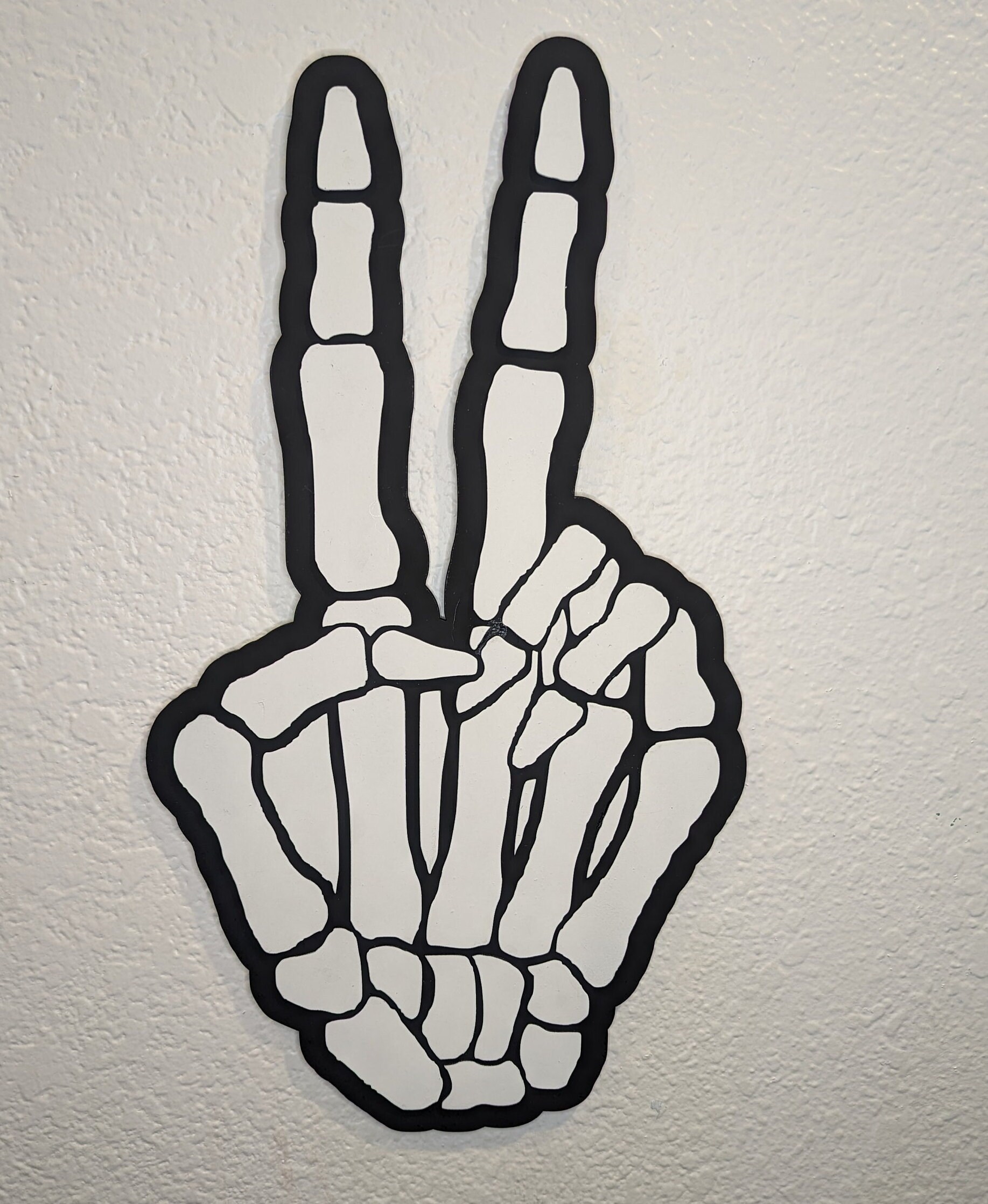 Skeleton Hand Peace Sign Wall Art Wood Sign - Etsy