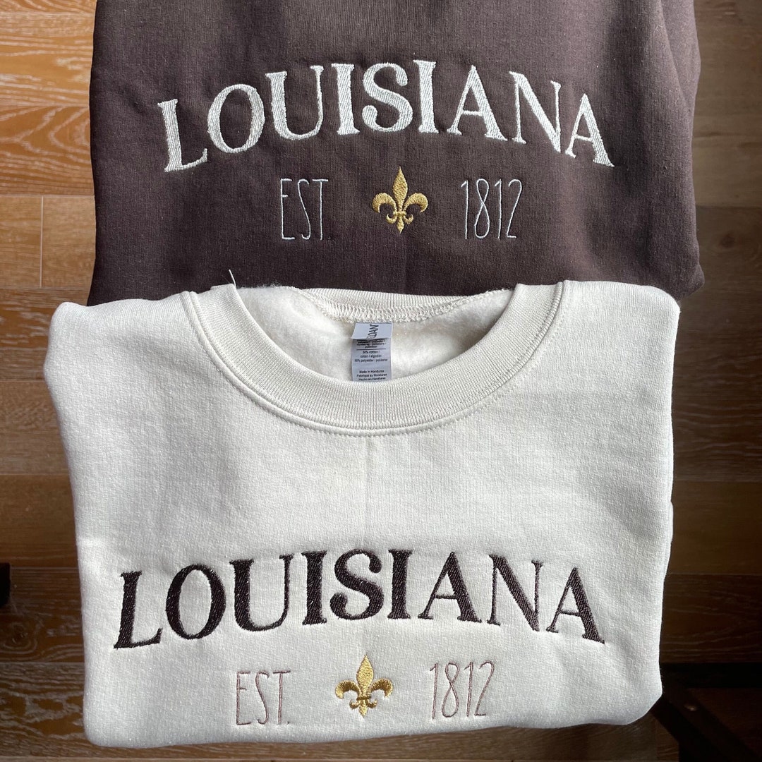 Louisiana | Embroidered Sweatshirt | Baton Rouge | Fleur De Lis - Etsy