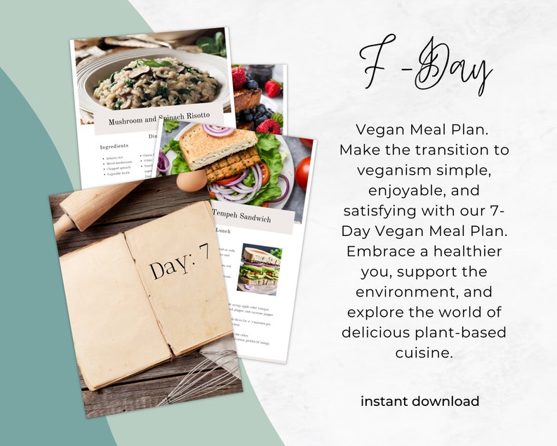 7-day Vegan Meal Plan, Plant-based, Healthy Eating, Diet, Recipes, Food ...