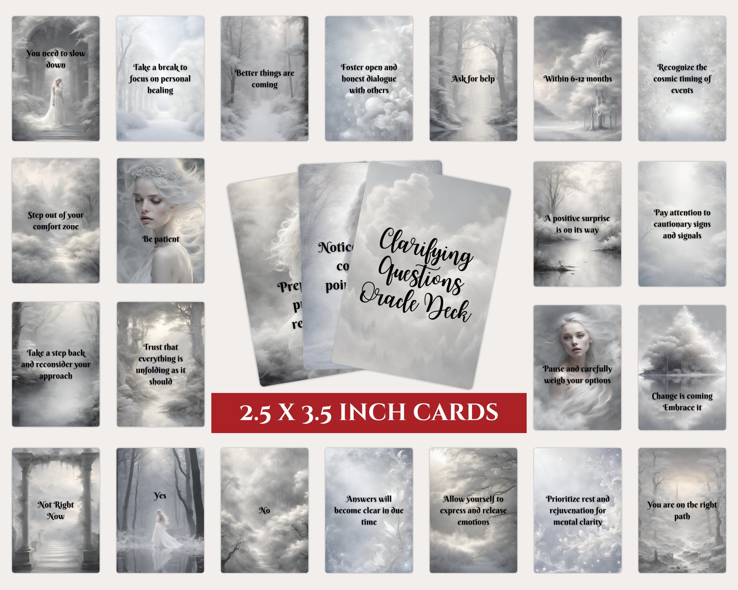 Printable Clarifying Oracle Cards, Yes and No Questions, Oracle Deck ...