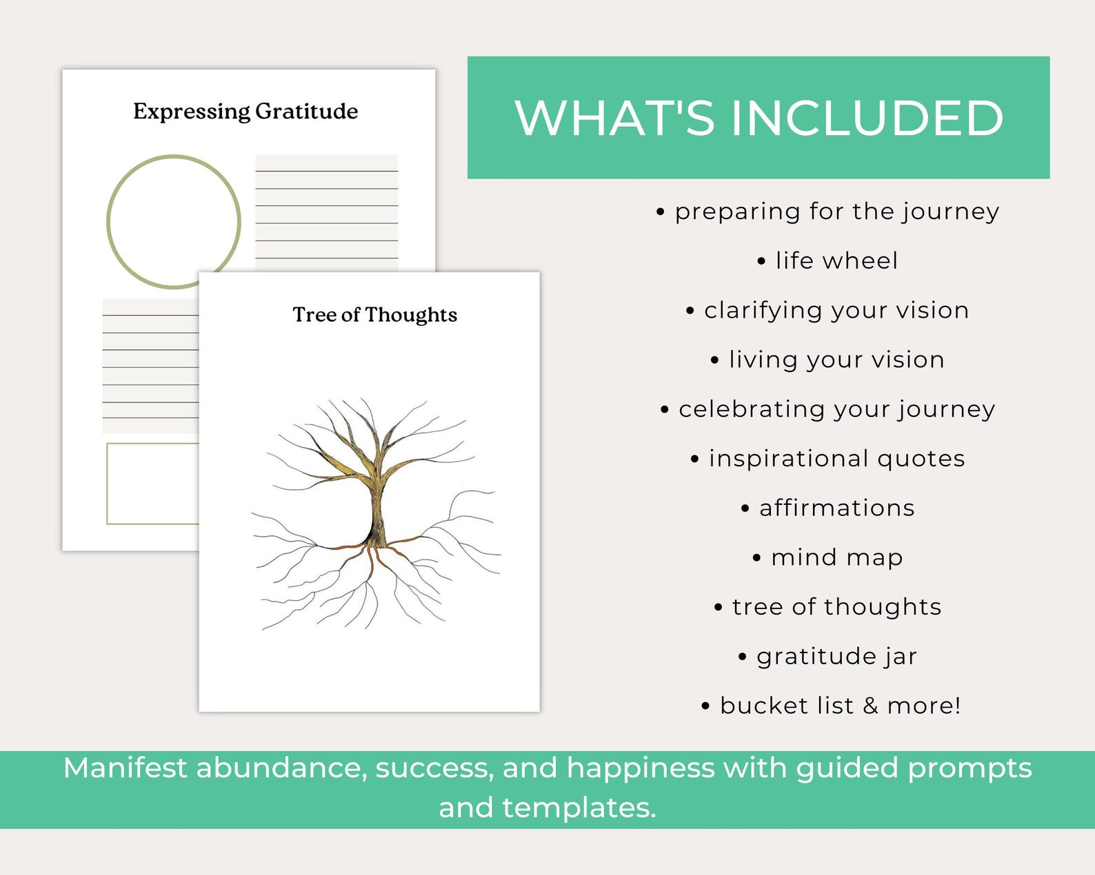 Vision Board Workbook: Goal Setting, Manifestation Guide (PDF) - Etsy