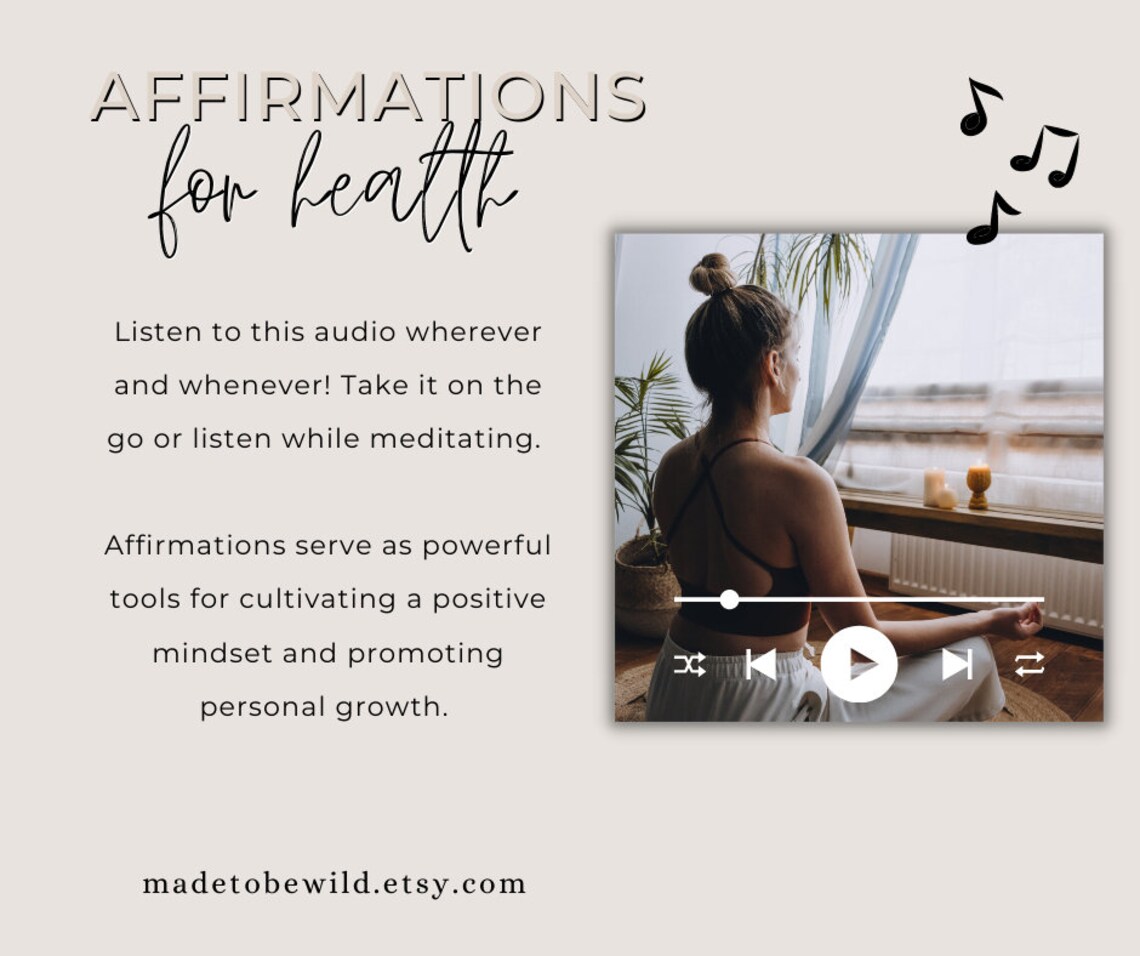 Health Affirmations Audio, Self Care Audio, Stress Relief, Guided ...