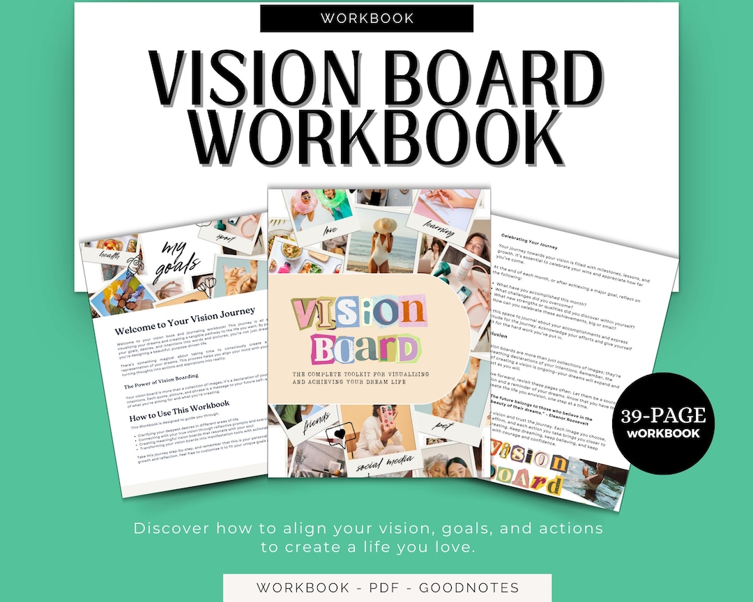 Vision Board Workbook: Goal Setting Guide, Manifestation Planner ...