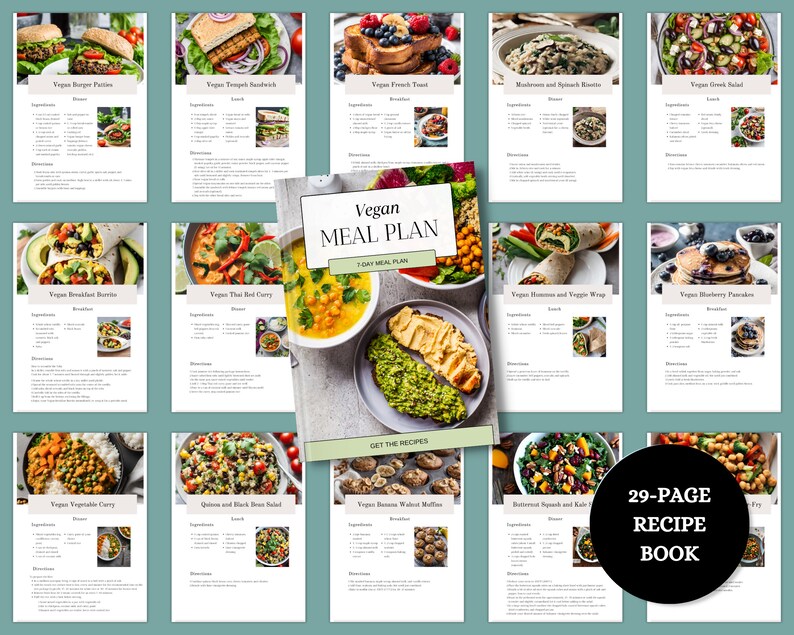 7-day Vegan Meal Plan, Plant-based, Healthy Eating, Diet, Recipes, Food ...