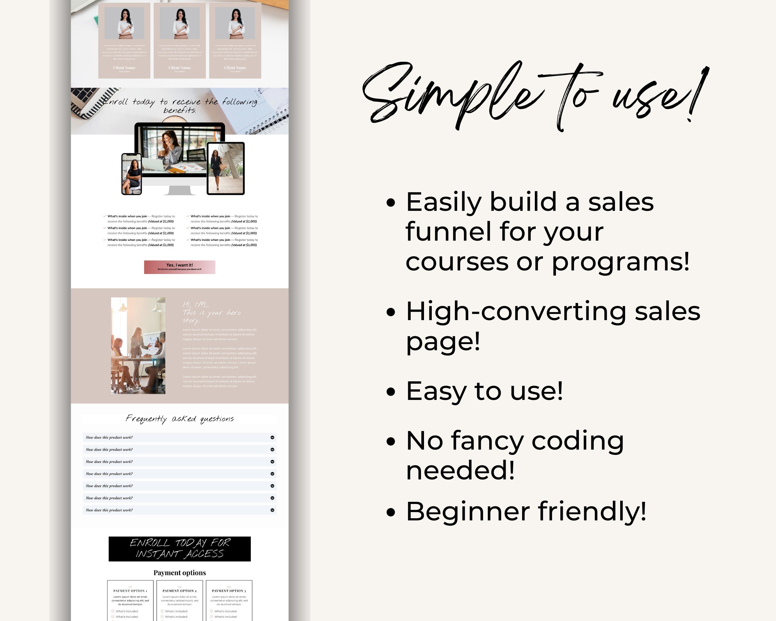 Systeme.io Sales Page Template: Customizable Landing Page (digital ...