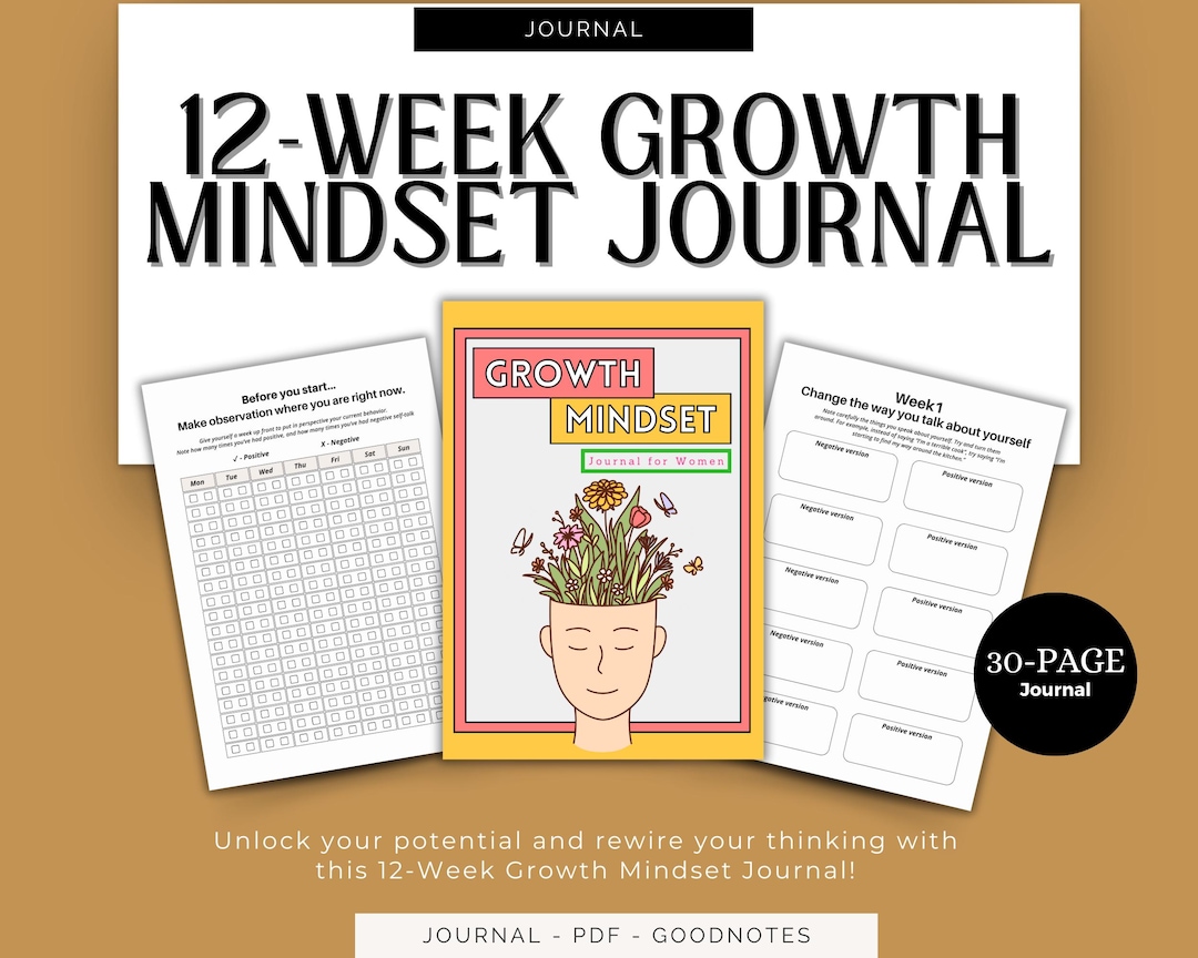 12-week Growth Mindset Journal: Mindset Coaching Workbook, Goal Setting ...