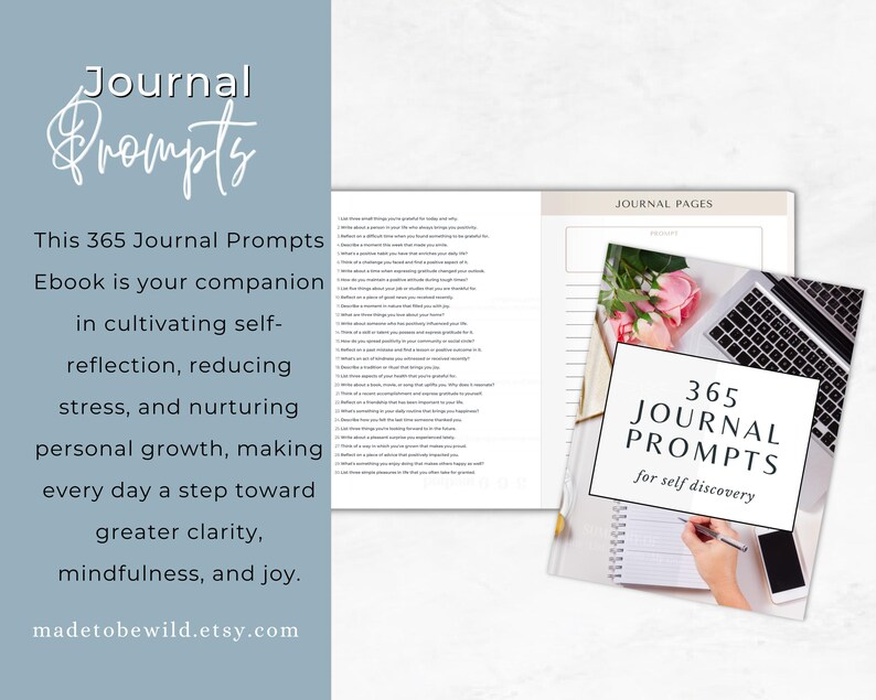 365 Journal Prompts for Self-discovery: Mindfulness & Growth (PDF) - Etsy