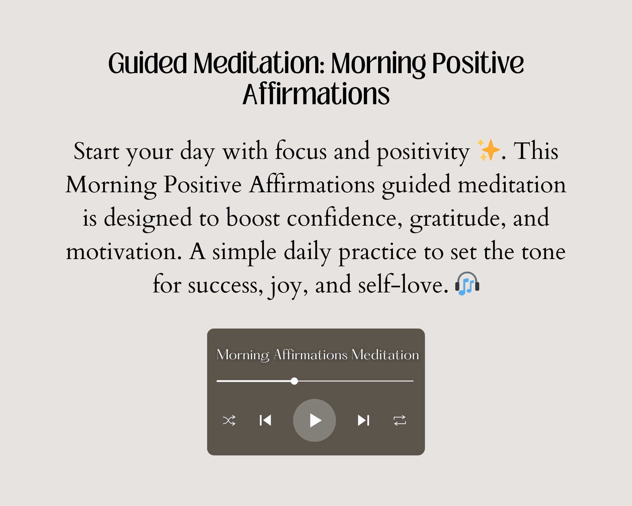 Morning Positive Affirmations Meditation Audio: Self-care Relaxation ...
