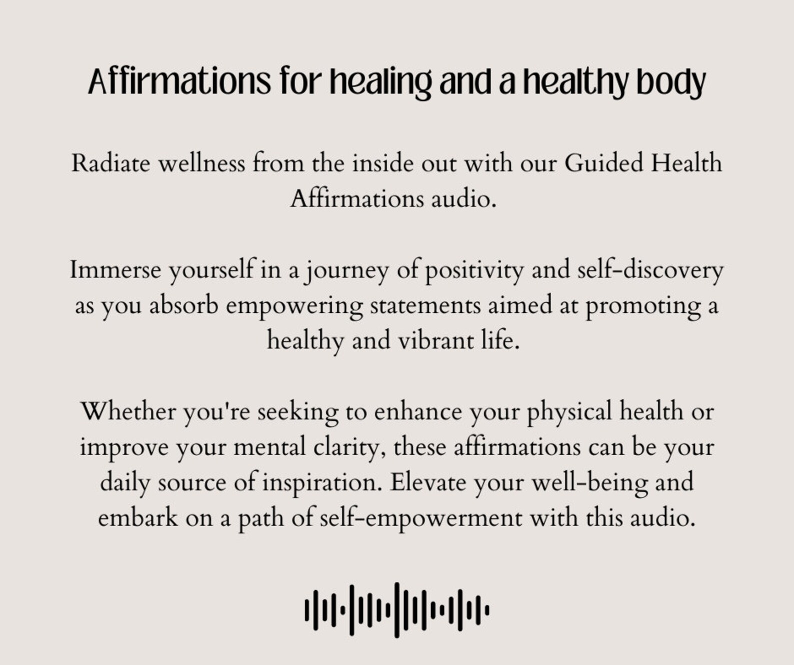 Health Affirmations Audio, Self Care Audio, Stress Relief, Guided ...
