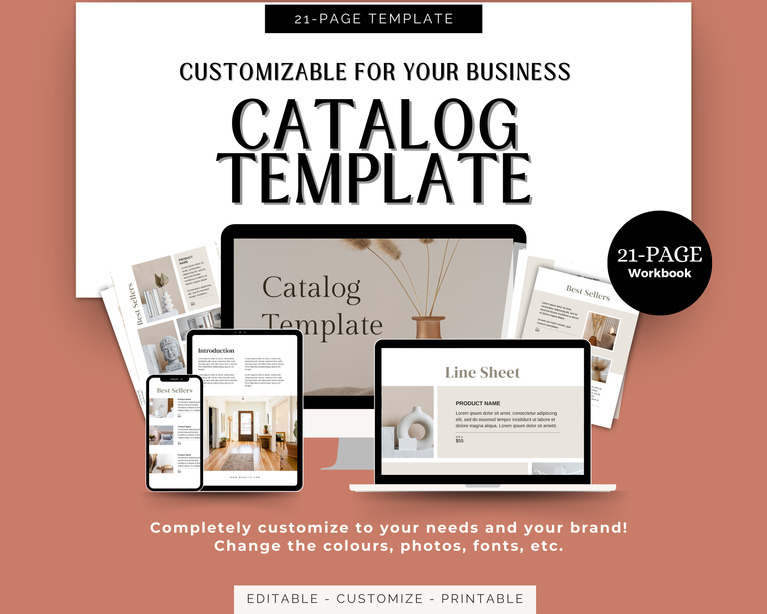 Editable Business Catalog Template for Professional Branding - Etsy
