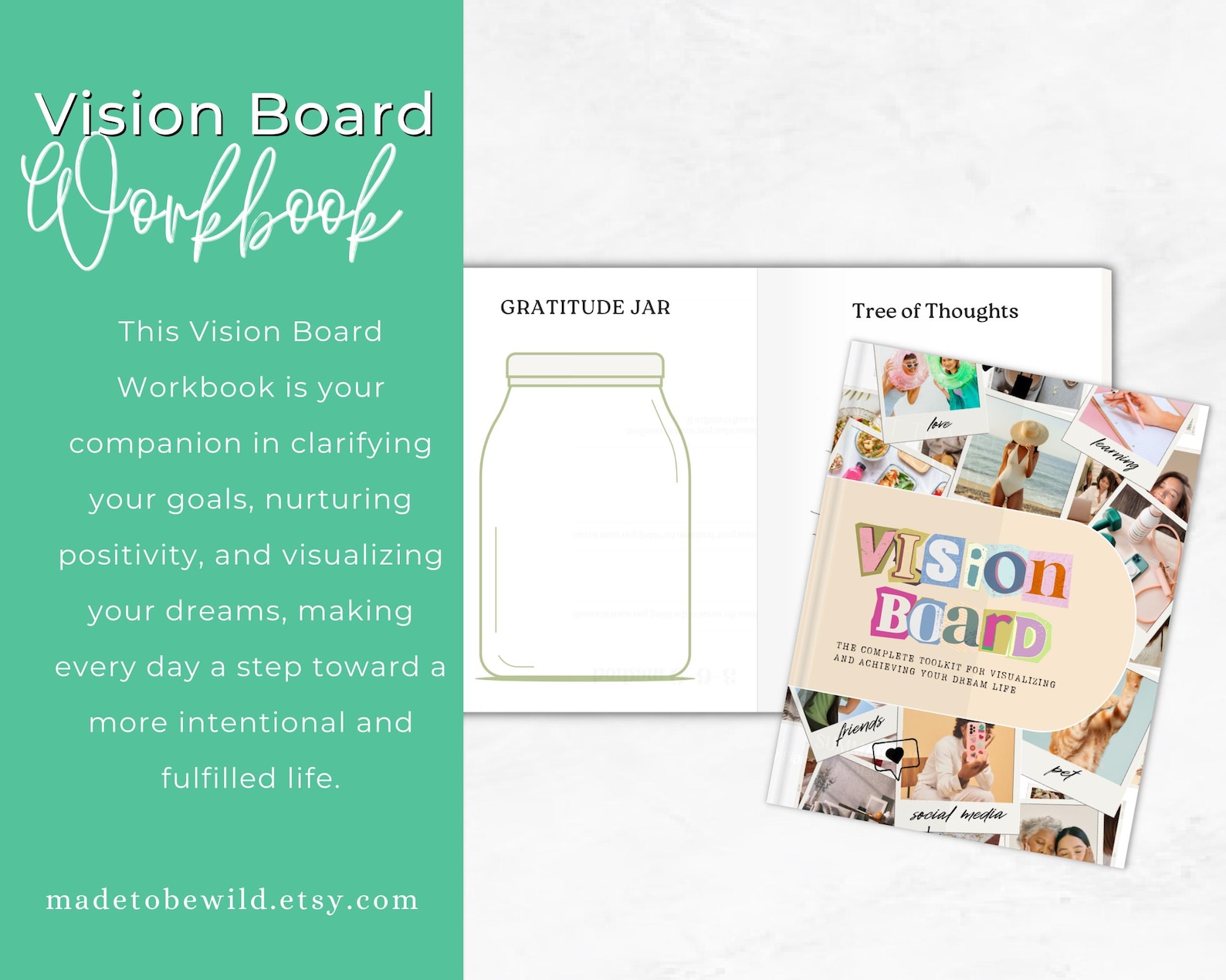 Vision Board Workbook: Goal Setting Guide, Manifestation Planner ...