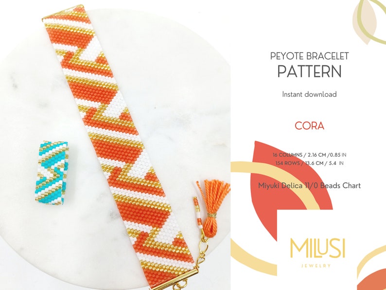 Even Peyote Ring Pattern, Miyuki Delica Seed Bead Pattern, Green Gold ...